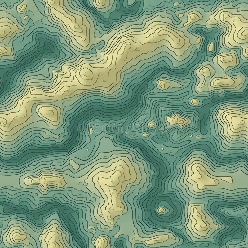 Generative AI Topographic Map Seamless Pattern- Stock Illustration ...