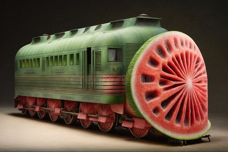 Generative Ai Train Created from Fruit Stock Illustration ...