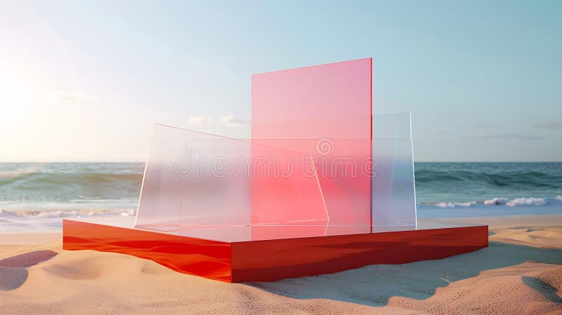 Generative AI Transparent Geometric Shaped Acrylic Sheets Displayed ...