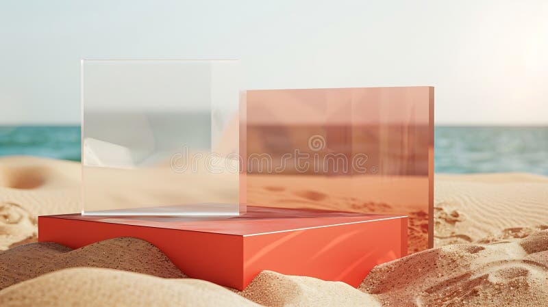 Generative AI Transparent Geometric Shaped Acrylic Sheets Displayed ...