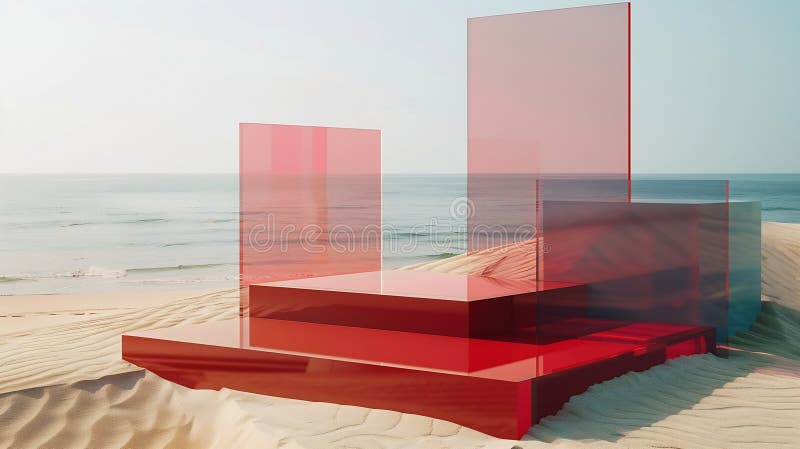 Generative AI Transparent Geometric Shaped Acrylic Sheets Displayed ...