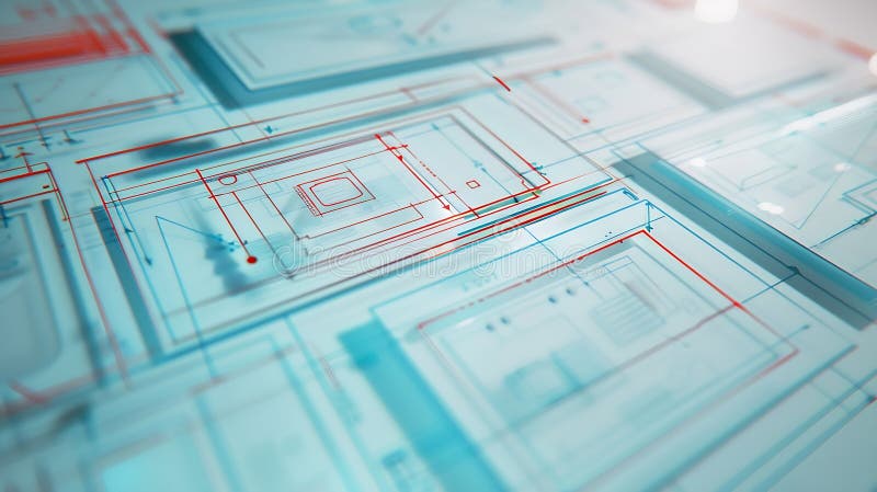 Generative AI User Experience Design Wireframes of it Product Hand Drawn Draft Projects Layout ...