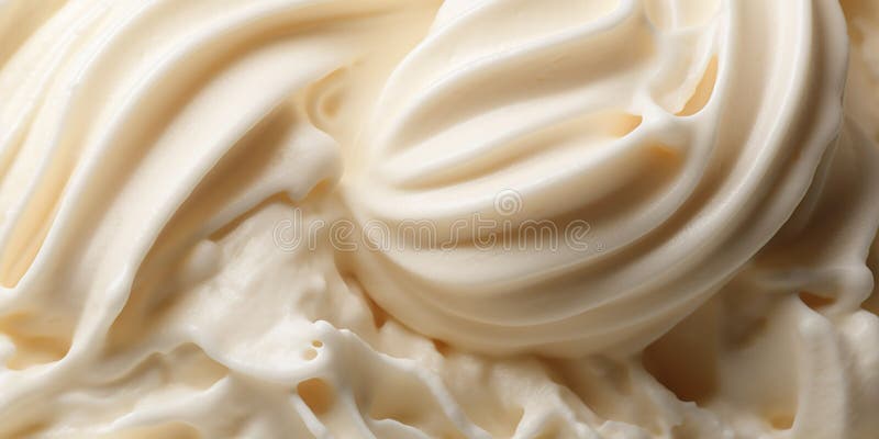 Generative AI, Vanilla Ice Cream Surface, Close Up Texture of White Ice ...