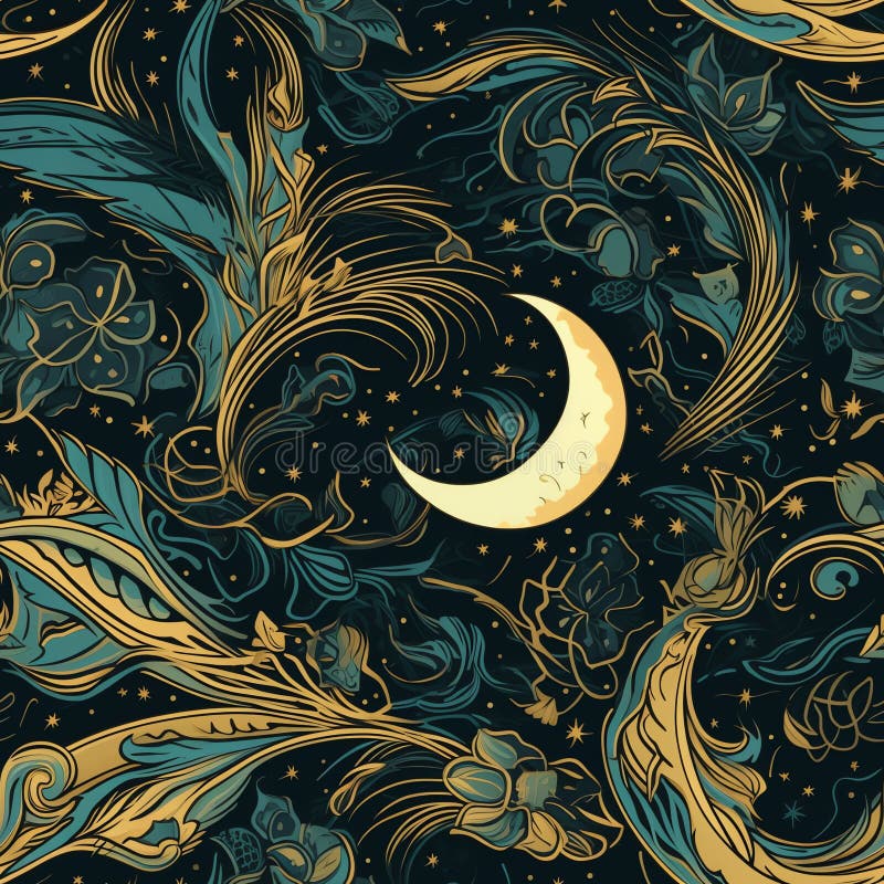 Generative AI Vector Blue Seamless Pattern- Stock Illustration ...