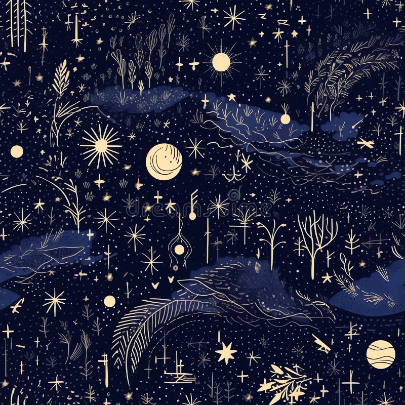 Generative AI Vector Blue Seamless Pattern- Stock Illustration ...