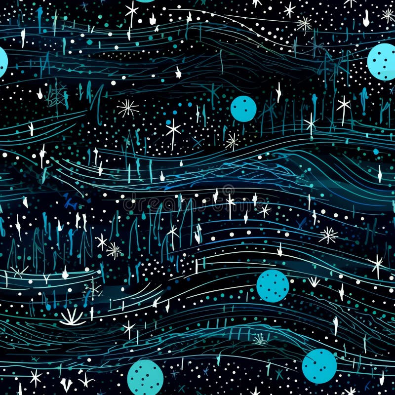 Generative AI Vector Blue Seamless Pattern- Stock Illustration ...