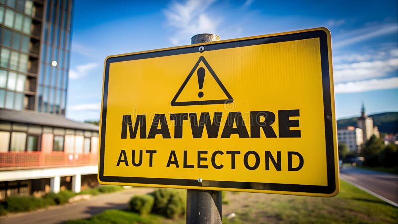 Malware Attention Hazard Sign Stock Illustration - Illustration of ...