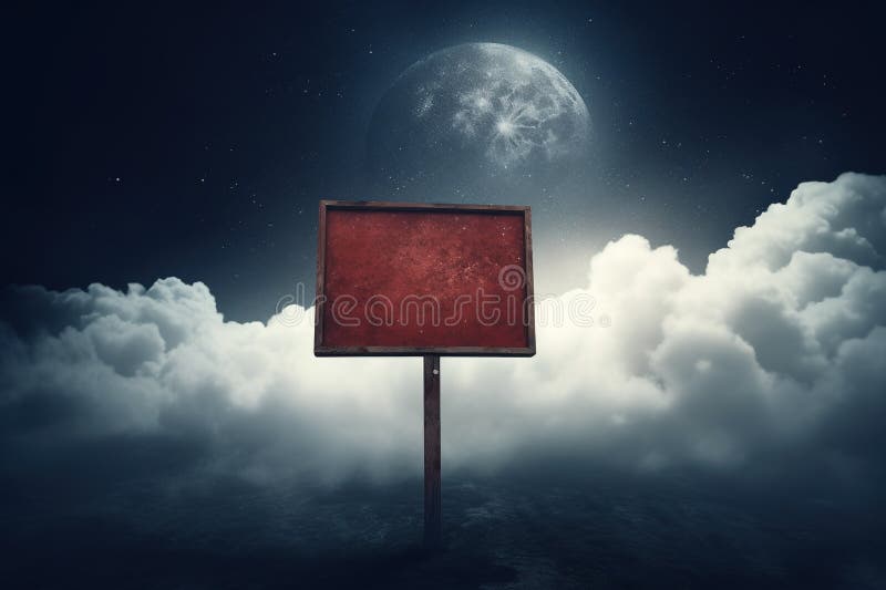 Generative AI, Vintage Empty Sing or Billboard in the Desert of Alien ...