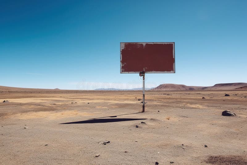 Generative AI, Vintage Empty Sing or Billboard in the Desert of Alien ...