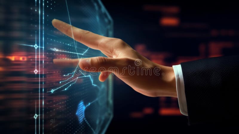 Generative AI Visual Effects Future Technology Touch Screen Interface ...