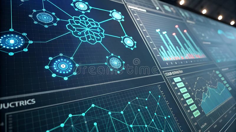 Generative AI Visualization of a Neural Network Pattern with Connecting Nodes Stock Illustration ...