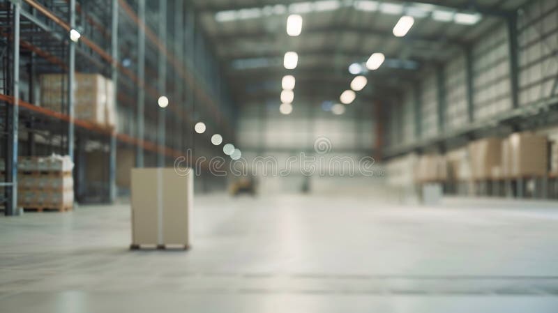 Generative AI Warehouse Interior Blurred Empty Warehouse without Anyone ...