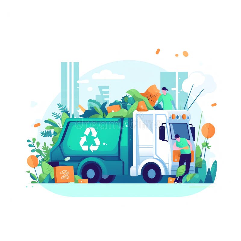 Generative AI Garbage Waste Recycling Line- Stock Illustration ... Generative AI Garbage Waste Recycling Line- Stock Illustration ...