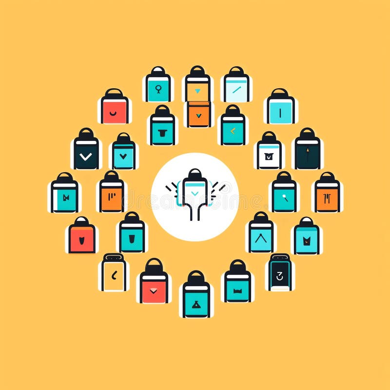 Generative AI Waste Sorting Pattern with- Stock Illustration ...