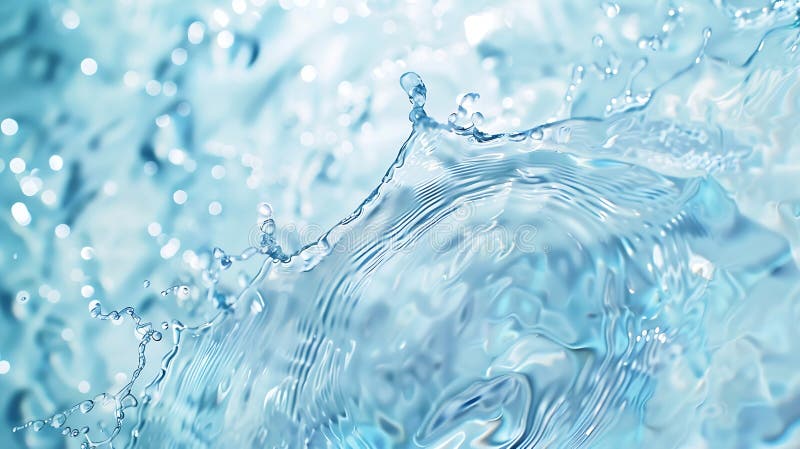 Generative AI Water Layout Surface with Ripples Blue Water Transparent ...