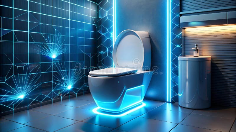Smart Toilet Wireless WC of the Future Generative Ai Stock Illustration ...