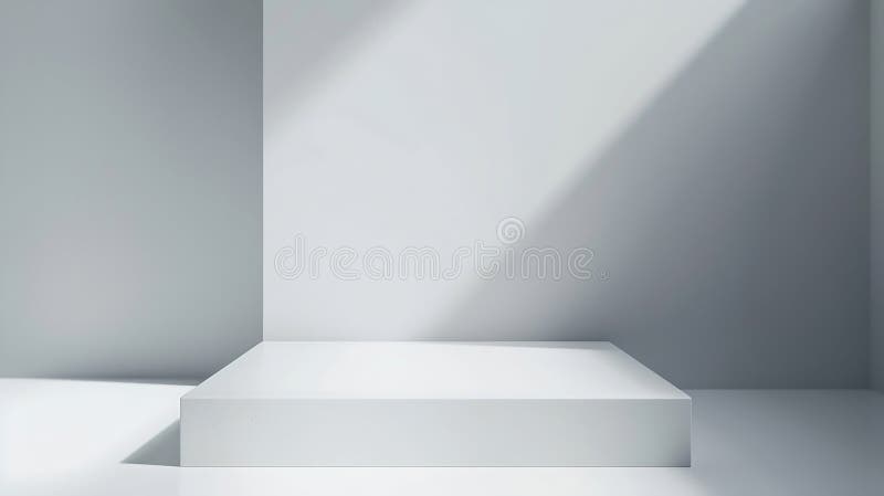Generative AI White Abstract Empty Corner Blank Table Studio Shot Empty ...