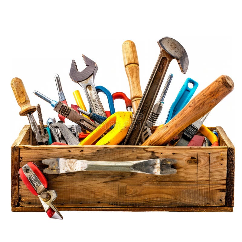 Construction Tools Neatly Arranged within an Open Toolbox, Creating a ...