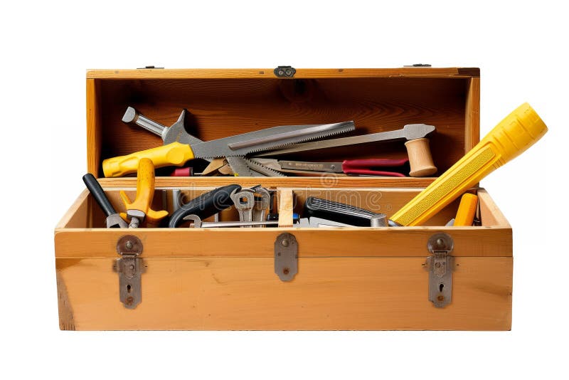 Construction Tools Neatly Arranged within an Open Toolbox, Creating a ...