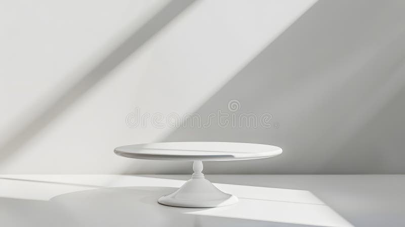 Generative AI White Empty Cake Stand Bakery Utensil and Dishware Podium ...