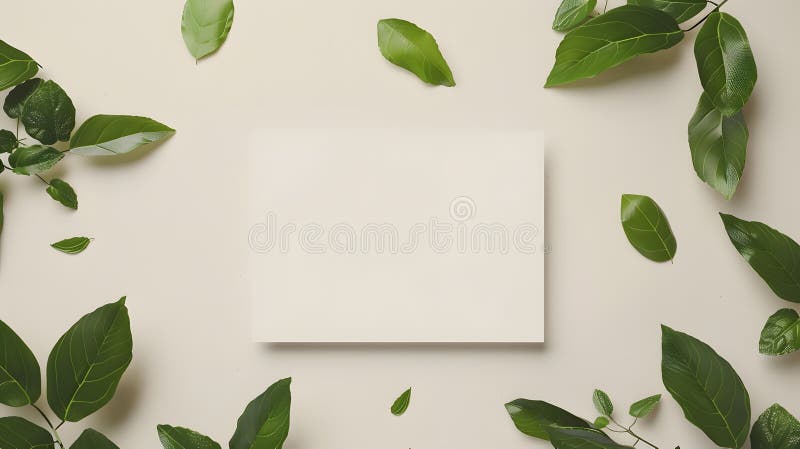 Generative AI White Flat Paper Rectangle Shape at Center and Fresh ...