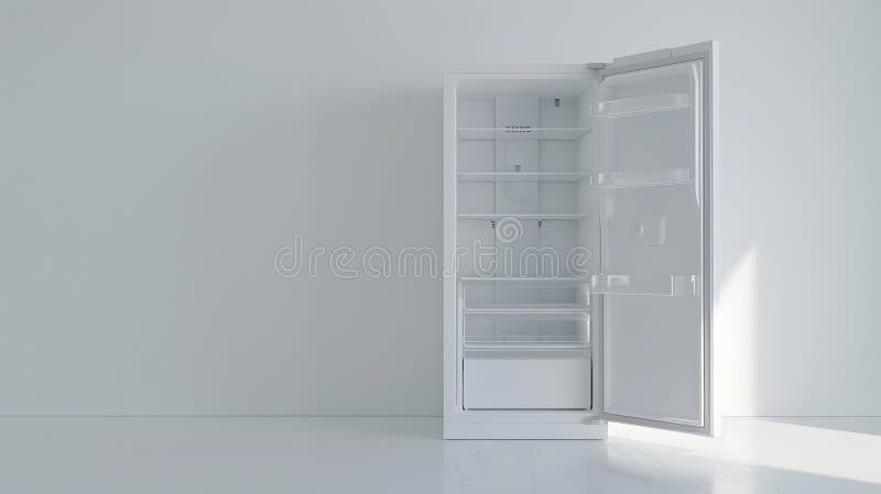 Generative AI White Open Empty Refrigerator Weight Loss Diet Concept ... Generative AI White Open Empty Refrigerator Weight Loss Diet Concept ...