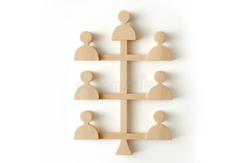 Generative Ai Wooden Organization Chart Stock Illustration ...