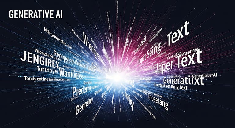 Generative AI Word Cloud Explosion Stock Illustration - Illustration of ...