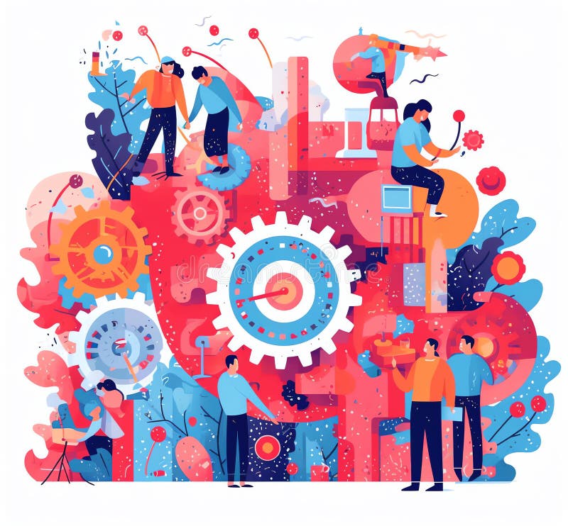 Generative AI Working Routine Process and- Stock Illustration ...