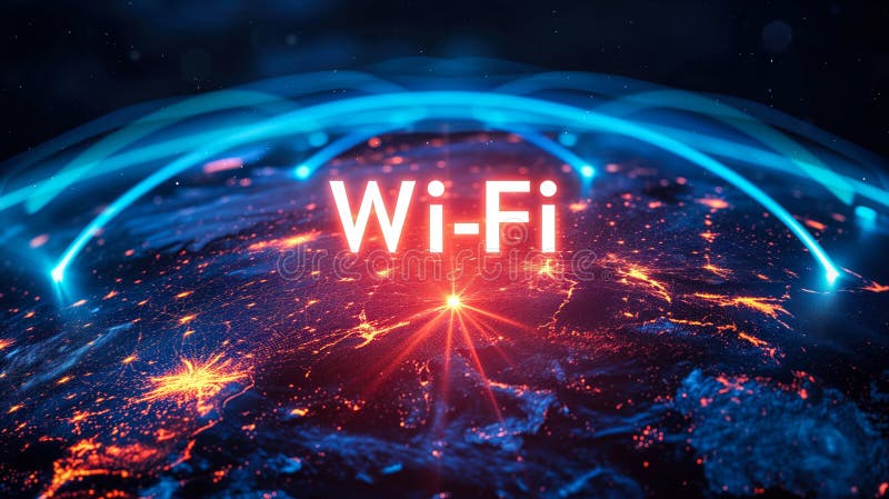 Worldwide Internet Accessibility Vision with Wi-Fi Emblem Lighting a ...