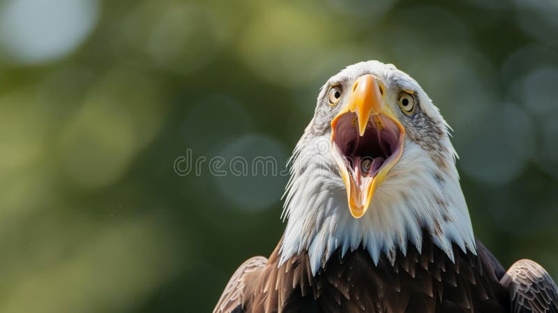 . Generative AiClose Up Portrait of a Surprised Bald Eagle Stock Image ...