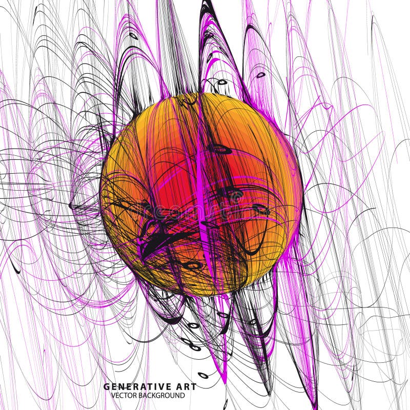Generative Art Colorful Abstract Background Vector Template Stock ...