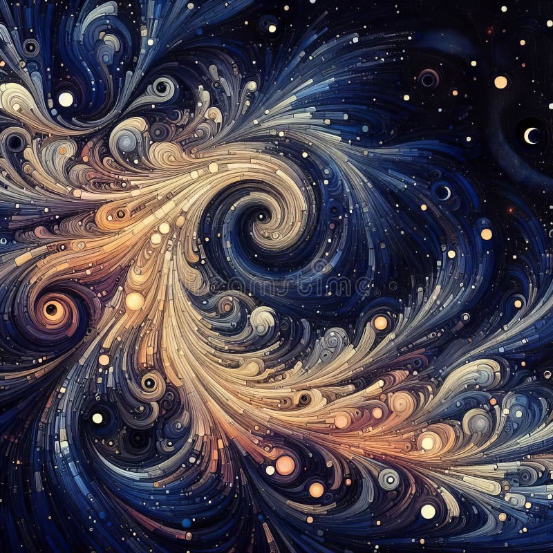 Generative Art Starry Sky a Starry Sky Created Using Algorith Stock Illustration - Illustration ...