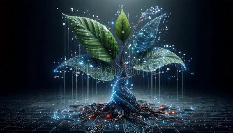 Hybrid Organic Digital Plant Form Stock Illustrations – 15 Hybrid ...