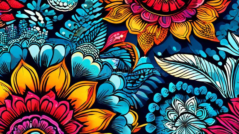 Colourful Batik Pattern. Inspired by Malaysia. Generated by AI. Stock ...