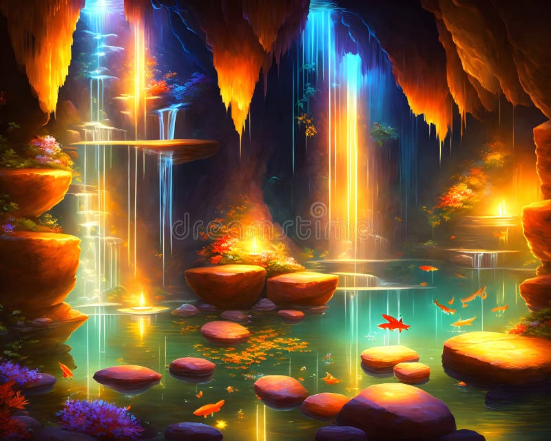 Generative a.I. "Secret Cavern" Stock Illustration - Illustration of ...