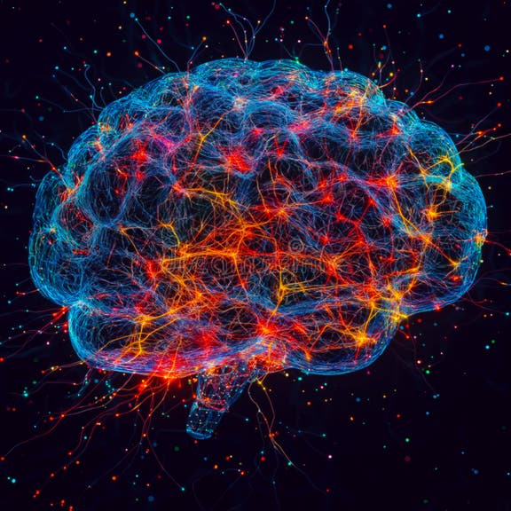 The Glow of the Brain at a Singularity Stock Illustration ...