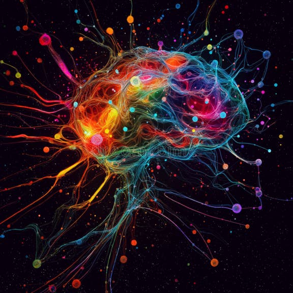 The Glow of the Brain at a Singularity Stock Illustration ...