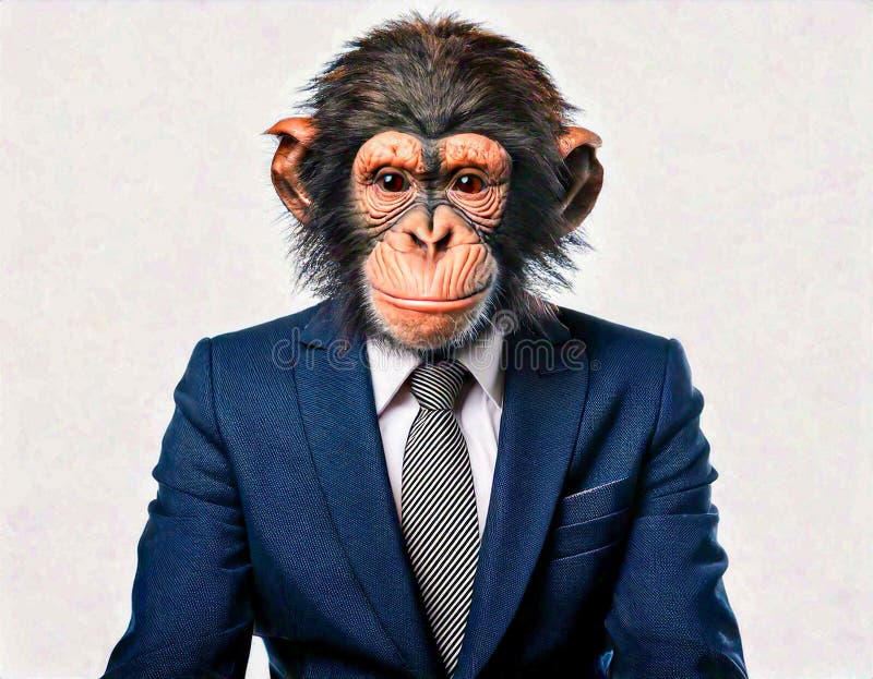 Image of Monkey with Suit and Tie Stock Illustration - Illustration of ...
