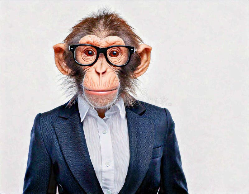 Image of Monkey with Suit and Tie Stock Illustration - Illustration of ...