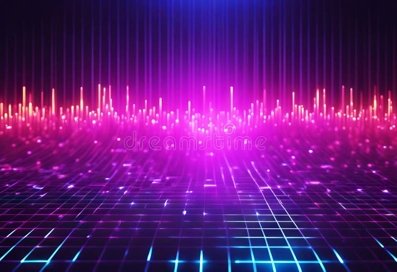 Generative Sound Wave Equalizer Neon Music Abstract Background Ai Graph ...