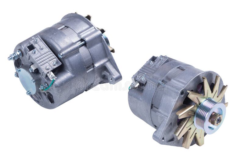 The Generator. Image of a Car Generator, Front and Back, Isolated on a ...