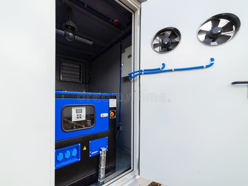 Generator Room Emergency Power Supply. Powered by Diesel Power Stock ...