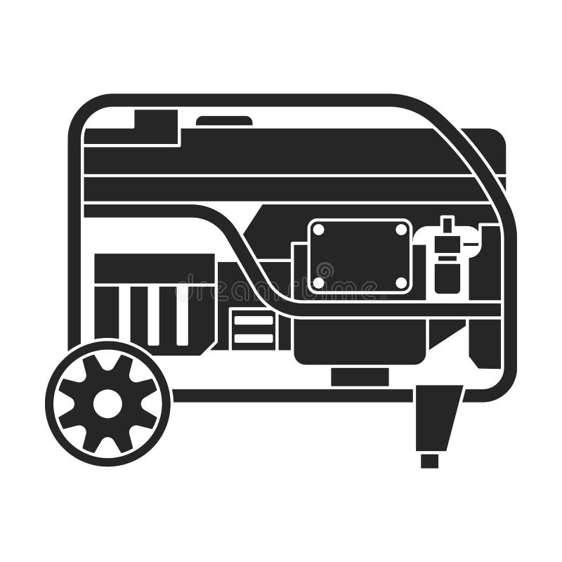 Generator Vector Icon.Black Vector Icon Isolated on White Background ...