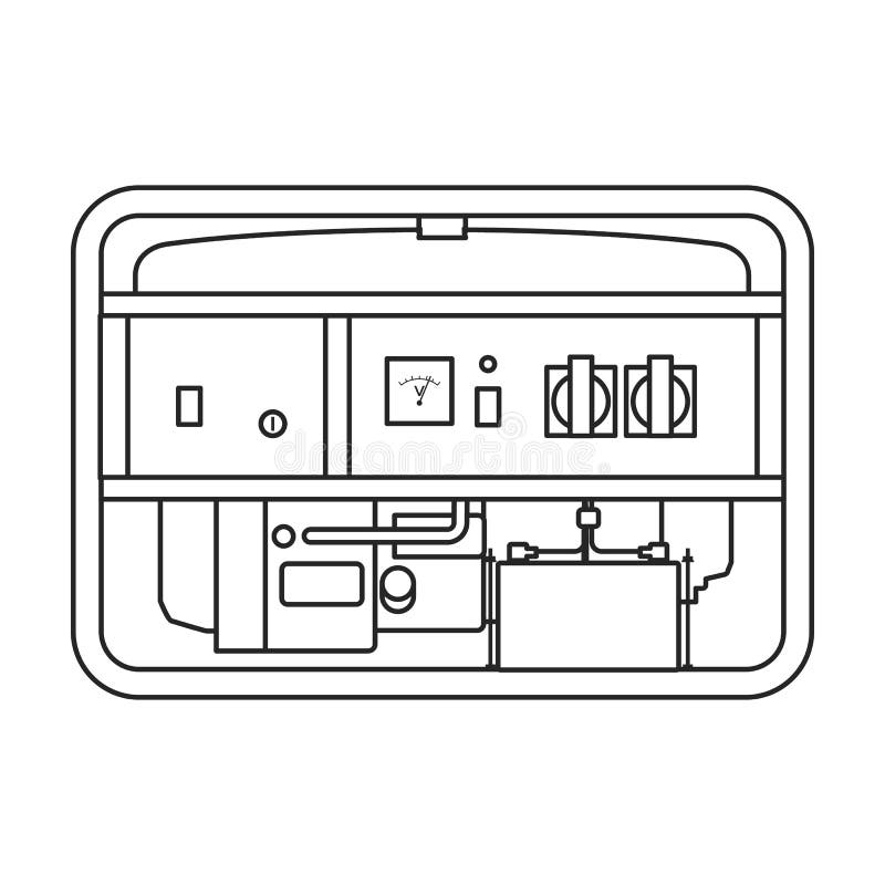 Generator vector icon.Outline vector icon isolated on white background ... Generator vector icon.Outline vector icon isolated on white background ...