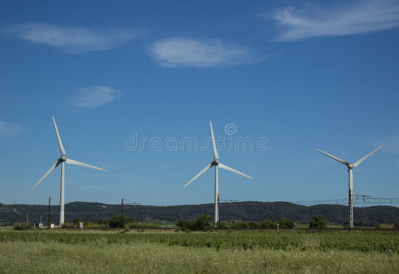 Generators wind stock photo. Image of generator, forest - 93254270