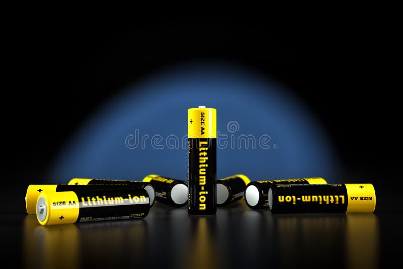 Generic AA Batteries with the Label `Lithium Ion` Stock Illustration ...