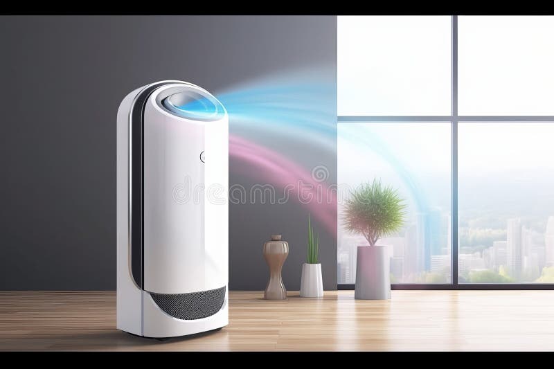 Generic Air Purifier or Ac Controller Unit Mockup with Modern Bright ...