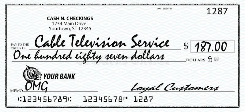 This is a Generic Bank Check with Generic Logos, Numbers and Names ...