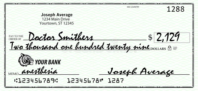 This is a Generic Bank Check with Generic Logos, Numbers and Names ...
